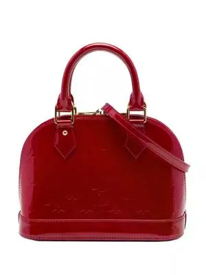 LOUIS VUITTON Monogram Vernis Alma Bb Satchel - Red