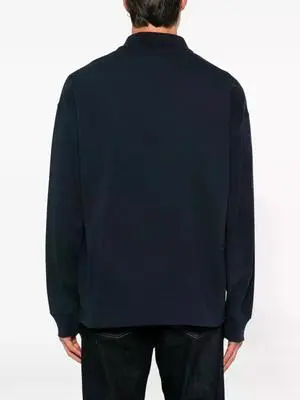 A.p.c. Logo-print Long-sleeve Polo Shirt - Blue