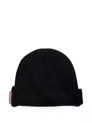 Dsquared2 Ribbed Wool Scarf And Beanie Set