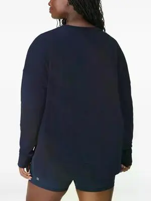 Sweaty Betty Crew Neck Long Sleeve Sweatshirt With Thumb Slots And Side Slits - Blue