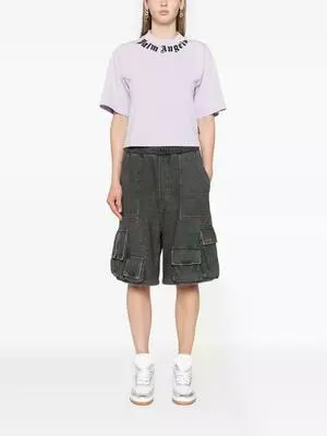 Palm Angels Logo Print Cropped T-shirt