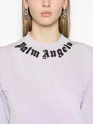 Palm Angels Logo Print Cropped T-shirt
