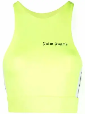 Palm Angels Cropped Logo Tank Top