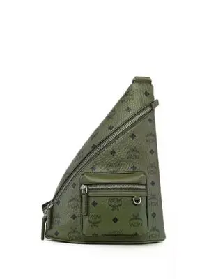 Mcm Visetos Monogram Sling Bag - Green