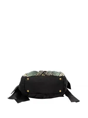 Prada T Tessuto Python Print Bow Satchel