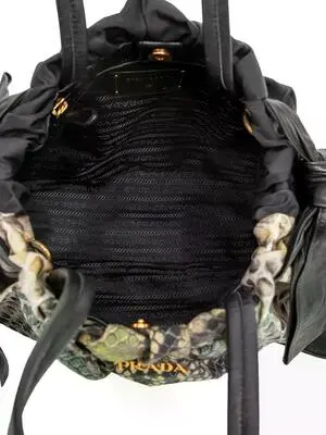Prada T Tessuto Python Print Bow Satchel