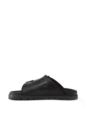 Mcm Embossed Monogram Leather Sandals