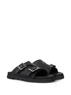 Mcm Embossed Monogram Leather Sandals