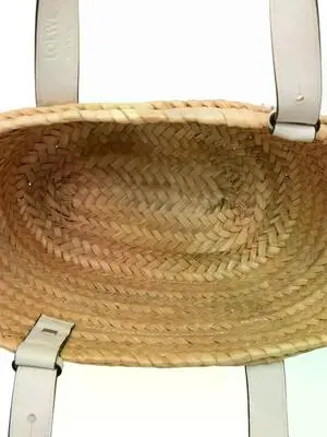 Loewe Raffia Anagram Basket Tote Bag - White