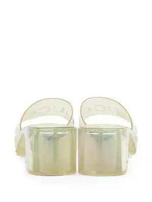 Gucci Logo-embossed Transparent Block Heel Mules