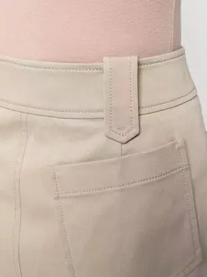 Alberta Ferretti Four-pocket Cotton A-line Skirt
