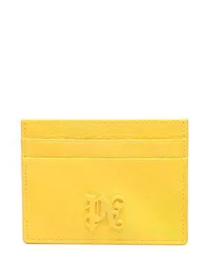 Palm Angels Logo-plaque Leather Cardholder - Yellow