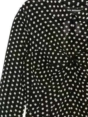 Junya Watanabe Polka-dot Ruched Blouse