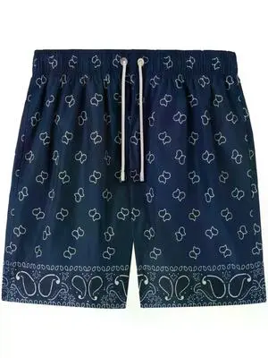 Palm Angels Paisley Print Swim Shorts - Blue