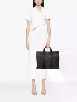 Hermès Canvas Herline Mm Tote Bag - Grey