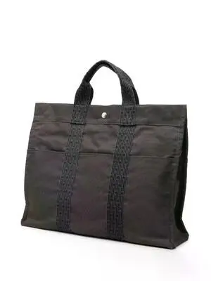 Hermès Canvas Herline Mm Tote Bag - Grey