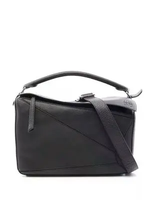 Loewe Large Calfskin Puzzle Satchel - Black