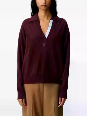 Claudie Pierlot Wool And Cashmere Jumper With Embroidered Logo
