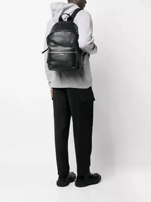 Palm Angels Logo-print Leather Backpack