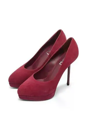 Saint Laurent Suede Platform Pumps