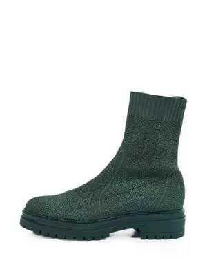 GIANVITO ROSSI Torrance Bouclé Ankle Boots - Green