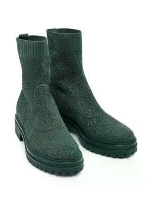 GIANVITO ROSSI Torrance Bouclé Ankle Boots - Green