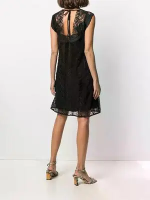 Alberta Ferretti Embroidered Lace Knee-length Dress