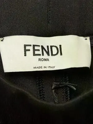 Fendi Jersey Logo Band Flared Trousers