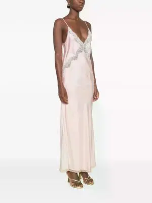 FORTE_FORTE Floral Lace Trim Slip Dress