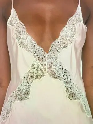 FORTE_FORTE Floral Lace Trim Slip Dress
