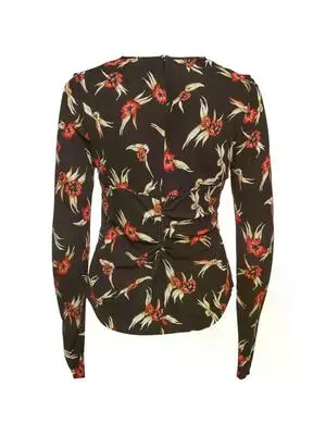 Isabel Marant Étoile Floral Print Jersey Blouse - Brown