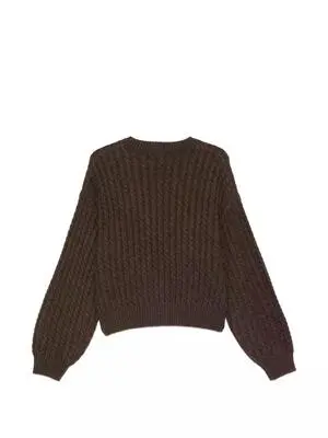 ROTATE BY BIRGER CHRISTENSEN Cable Knit Logo Patch Sweater