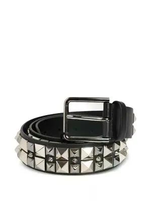 Dolce & Gabbana Studded Leather Belt - Black