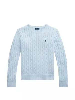 Polo Ralph Lauren Cable-knit Embroidered Logo Sweater - Blue