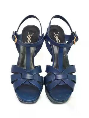 Saint Laurent Tribute Platform Sandals - Blue