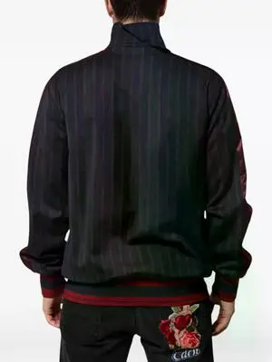 Dolce & Gabbana Pinstripe Logo Plaque Track Jacket