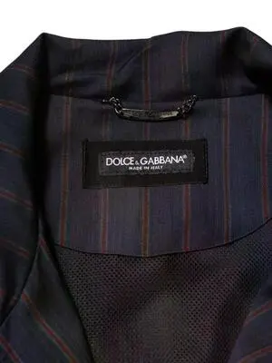 Dolce & Gabbana Pinstripe Logo Plaque Track Jacket