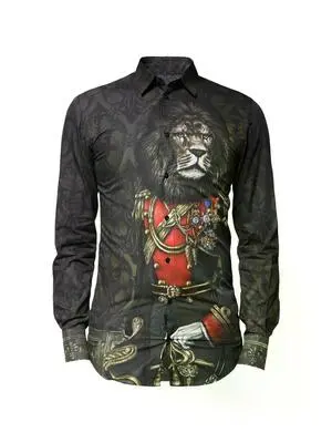 Dolce & Gabbana Gold Lion-print Shirt - Black