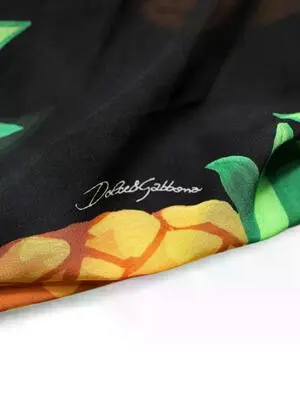 Dolce & Gabbana Pineapple Print V-neck Mini Dress