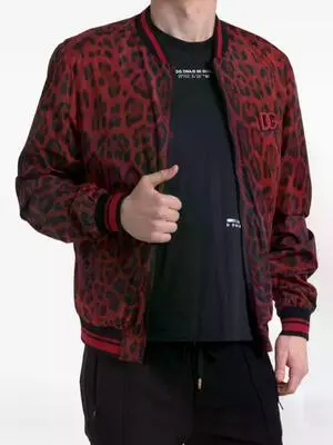 Dolce & Gabbana Leopard Print Bomber Jacket
