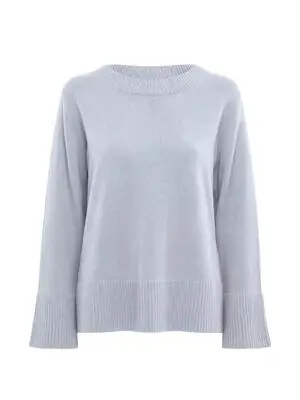 Malo Ribbed Trim Long Sleeve Sweater