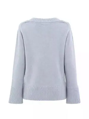 Malo Ribbed Trim Long Sleeve Sweater