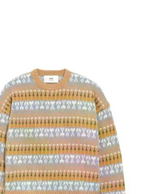 AMI Paris Boxy Jacquard-knit Sweater