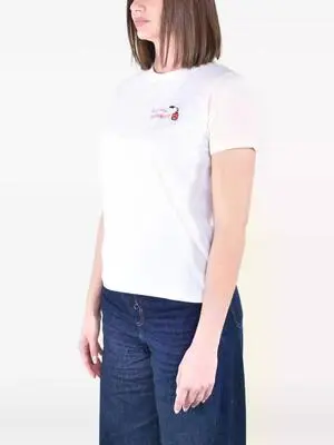 MC2 SAINT BARTH Emilie Slogan Embroidered T-shirt - White