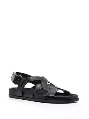 TOTEME Crocodile-embossed Leather Slingback Sandals