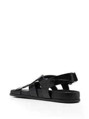 TOTEME Crocodile-embossed Leather Slingback Sandals