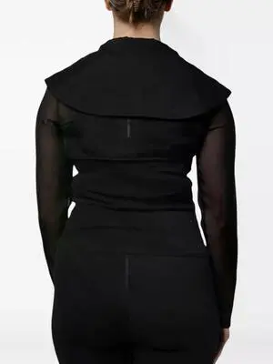 Dolce & Gabbana Ribbed-knit Top With Sheer Sleeves