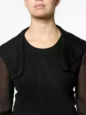 Dolce & Gabbana Ribbed-knit Top With Sheer Sleeves