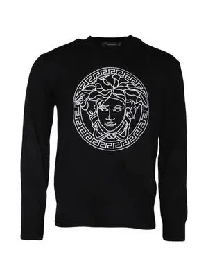 Versace Medusa Embroidered Crew Neck Sweater
