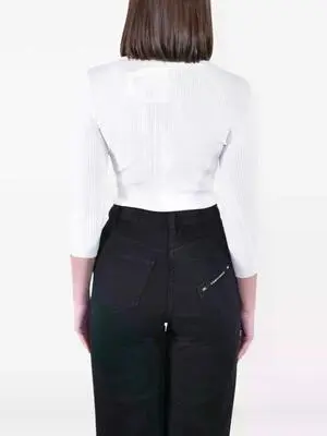 Elisabetta Franchi Ribbed Knit Polo Top